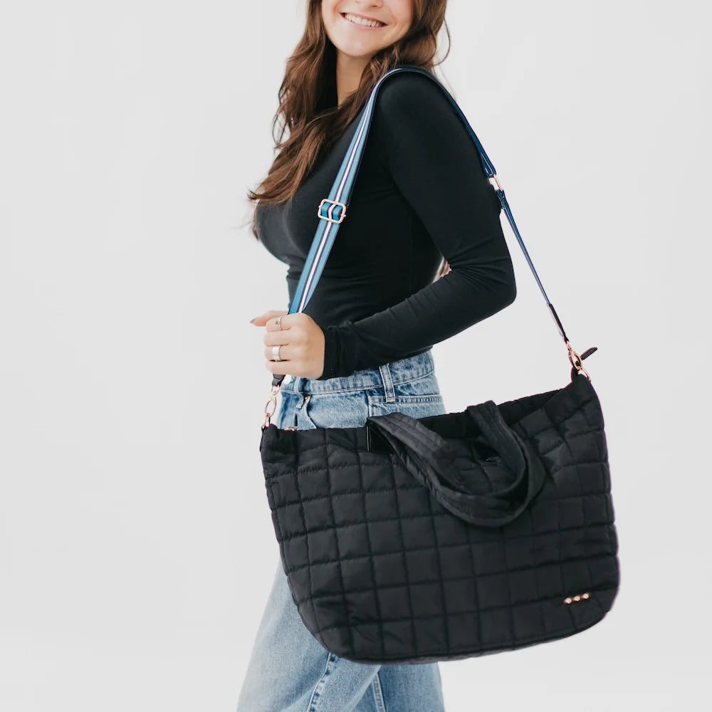 DAY DREAMER QUILTED TOTE BAG - BLACK – The Daisy Lou Boutique